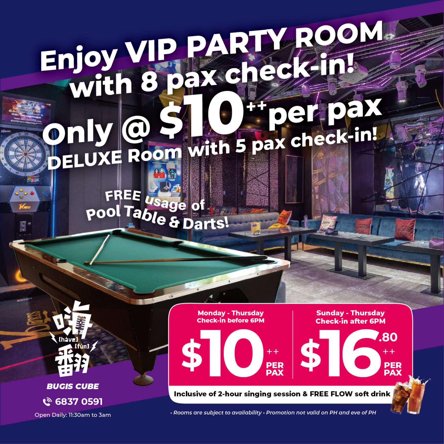 Bugis Cube Rates & Menu – HaveFun Karaoke