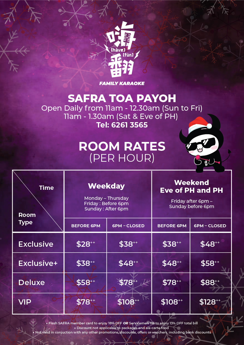 Toa Payoh Rates & Menu - HaveFun Karaoke